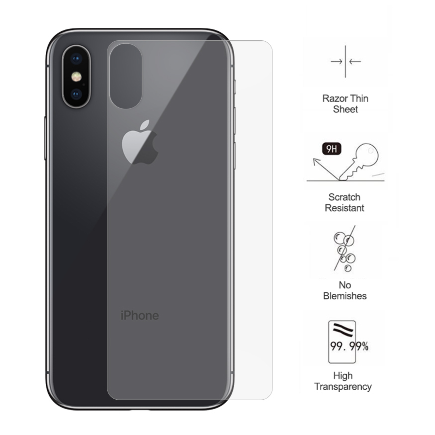 9H Tempered Glass Back Protector for Apple iPhone Xs